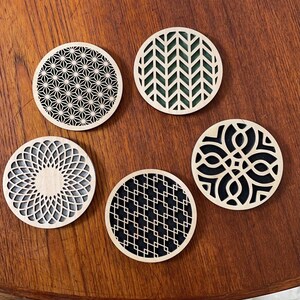 8 Geometric Coasters Box SetGeometricNew Home GiftUnique | Etsy