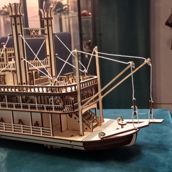 Laser Cut Steamboat Model Kit: Vintage Ship, DIY SVG DXF Ai Files ...