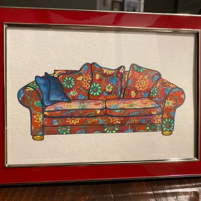 Sheldon's Couch Big Bang Theory Watercolor Print 5x7 TV Couches - Etsy