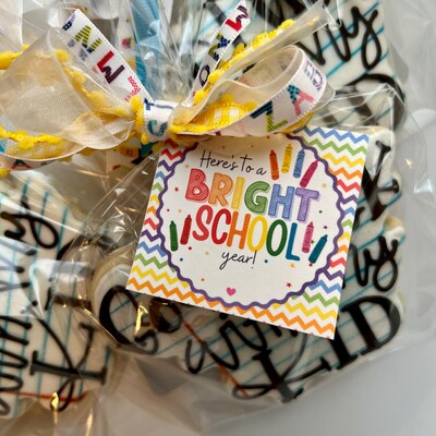 First Day of School Crayons Gift Tags, Here's to a Bright School Year ...