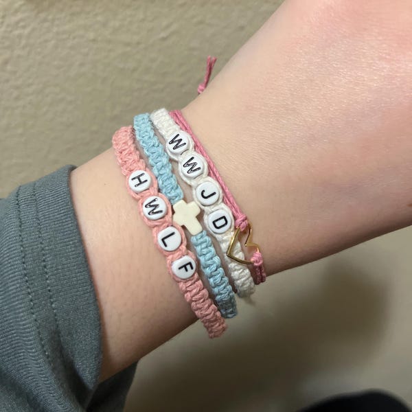 60+ Colors HWLF (he Would Love First) Friendship Bracelet With Cross ...