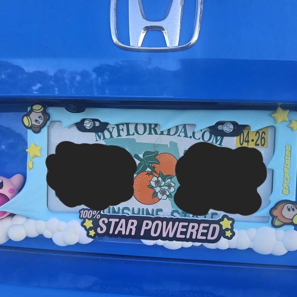 3D Printed Kirby License Plate Frame: Kawaii Car Accessory - Etsy