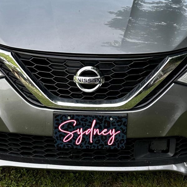 Personalized Front License Plate for Women and Teens Black Leopard ...