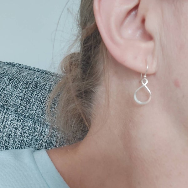 Sterling Silver Wire Loop Earrings - Etsy UK