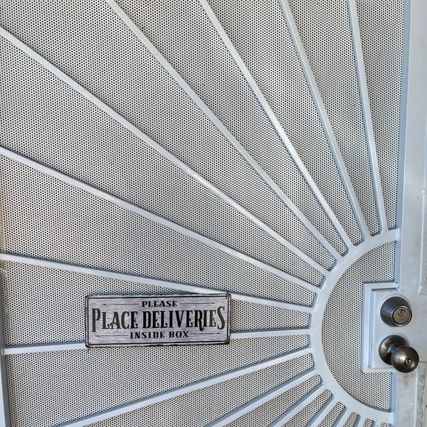 Place Deliveries Inside Box Metal Sign • Rustic Looking • Customizable ...