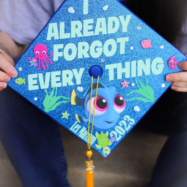 I Already Forgot Everything Dory Graduation Cap Topper - Etsy