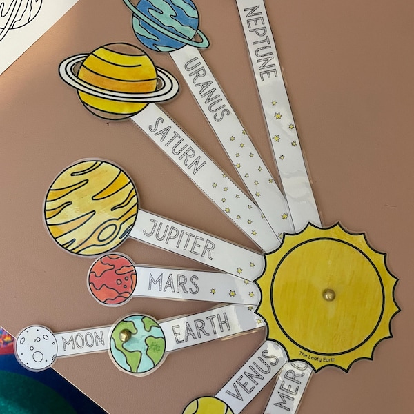 Solar System Model Coloring, DIY Kids Paper Crafts, Kids Coloring, Space STEM Activity ...