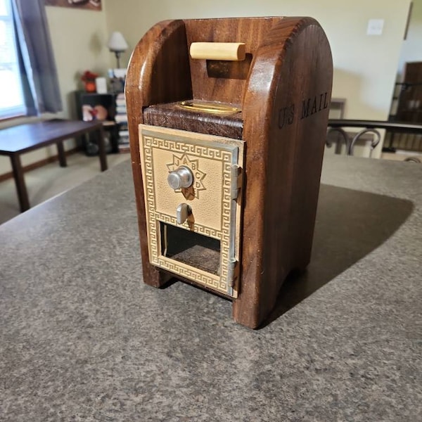Handmade Wooden Mailbox Bank: Walnut, Padauk & Maple, With Key - Etsy