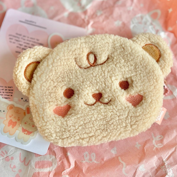 Choco Bear Plush Coin Purse | Kawaii Bear Bag, Plush Purse, Plush Coin ...
