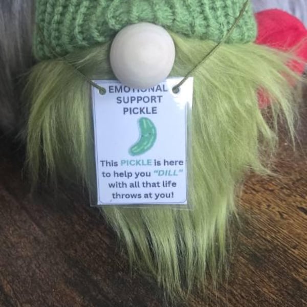 Emotional Support Pickle Gnome - Etsy