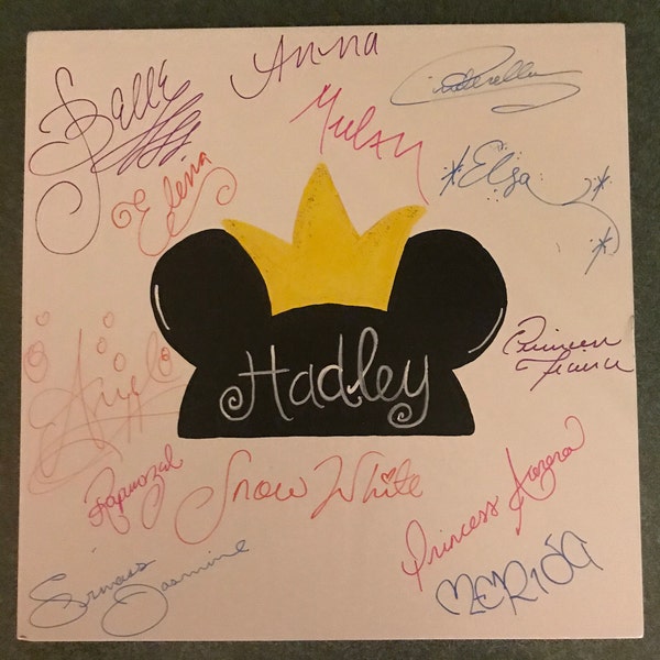 Autograph Board, Disney Character Autograph Board, Minnie Mouse Ears ...