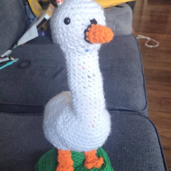 PATTERN ONLY Crochet Desk Goose PDF Pattern, Bonus: Rain Hat and Poncho Pattern, Dress and ...