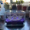 8x6x5" Round Crown Tiara Display Case With Velvet Cushion for Pageant ...