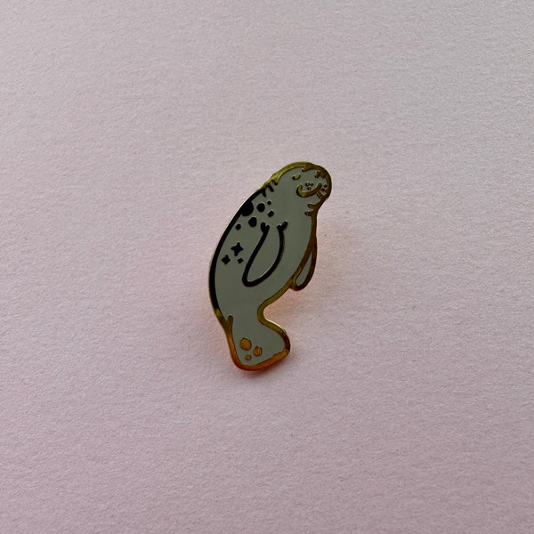Coral Reef & Manta Ray Pin, Ocean in a Bottle Gold Hard Enamel Pin, Sea ...