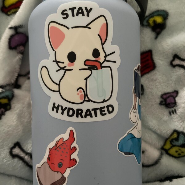 Stay Hydrated Matte Vinyl Sticker, Water Bottle Sticker, Car Decal ...