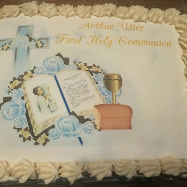 First Communion Edible Cake Topper Licensed - 1/4 Sheet - Etsy