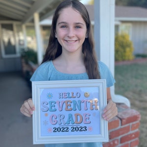 First Day of 7th Grade Sign, First Day of School Sign, Printable 7th ...