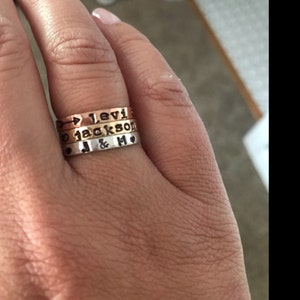 PERSONALIZED RING Stamped Name Ring Hand Stamped Gold, Fine Silver ...