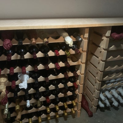 6X Beech Modular Wine Rack Beech Wood 24-72 Bottle Capacity Storage 6 ...