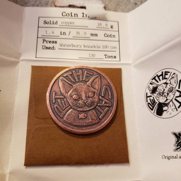 Pet the Cat / Flip Again Copper Decision Maker Coin - Etsy