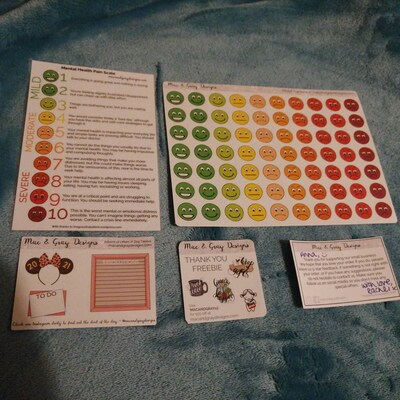 Mental Health Pain Scale Stickers // Self Care Mental Health Management ...