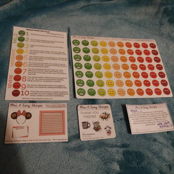 Mental Health Pain Scale Stickers // Self Care Mental Health Management ...