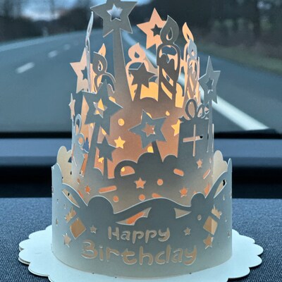 Happy Birthday Lanterns SVG, Silhouette Studio Templates, Happy ...