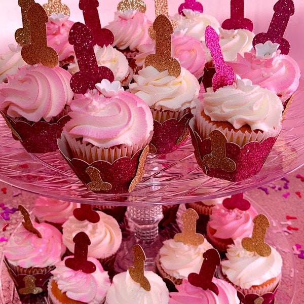 Bachelorette Party Penis Cupcake Wrappers, Set of 12- Same Penis Forever, Bachelorette Party ...