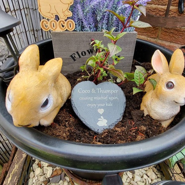 Personalised Rabbit Memorial Plaque - Grave Marker - Etsy UK