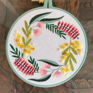 Australian Natives Wreath PDF Embroidery Pattern by Lily Adelaide Upton ...