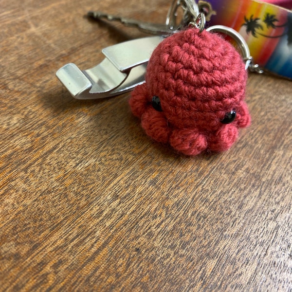 Crochet Animal Octopus Keyring Cute Handmade, Personalised Keychain ...
