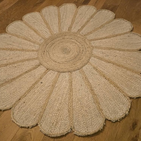 Handmade Round Jute Rug - Circle Jute Area Rug - Indian Bohemian Rag ...