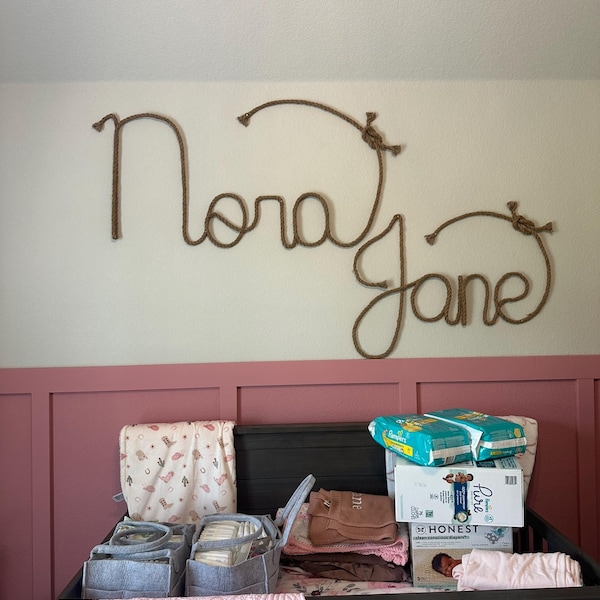 Large (1-7 Letters) Custom Rope Wall Sign (READ ITEM DESCRIPTION) - Etsy