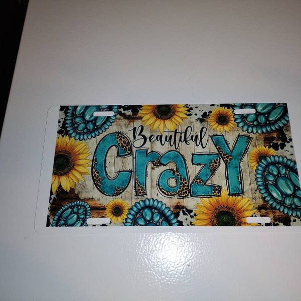 Cowhide Beautiful Crazy License Plate Png, Beautiful Crazy Png, License ...