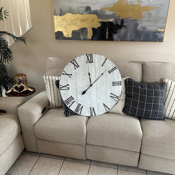 Large Wall Clock / 18" - 42" / Farmhouse Clock / Oversized Wall Clock ...