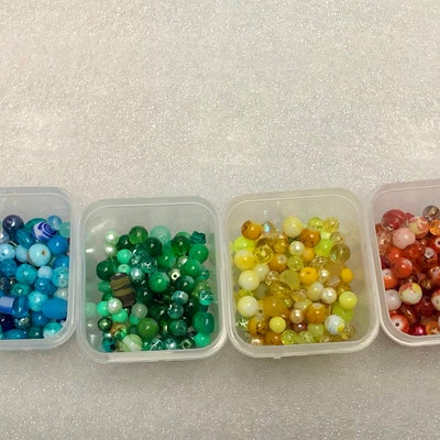 Green Bead Soup Mix, 4oz Glass Bead Mix, Mixed Loose Lot of Beads, Bulk ...