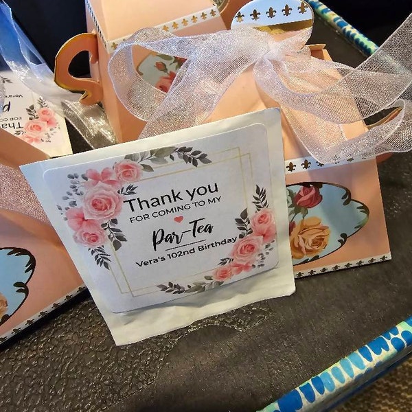 Personalized Tea Bag Favors W/ Custom Label - Wedding Tea, Baby Shower ...