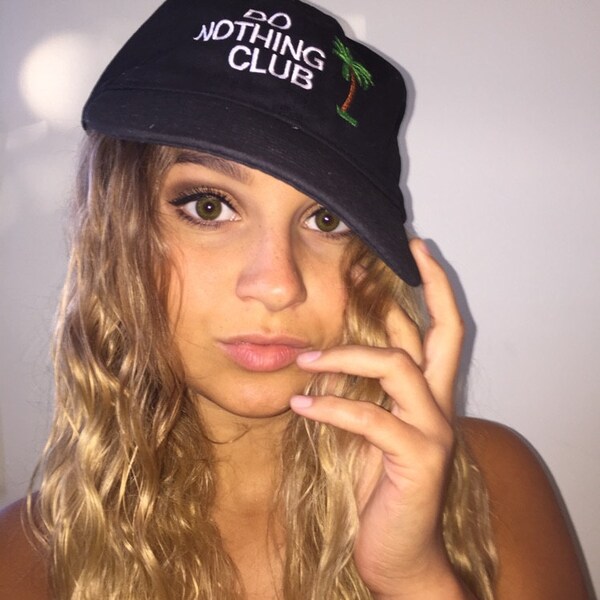 Do Nothing Club - Black Cap With White Letters - Etsy