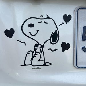 Snoopy Sitting Vinyl Decal Peanuts Cartoon Sticker - Etsy