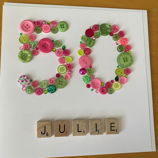 Handmade Birthday Card for Partially Sighted or Blind, for Man or Woman ...