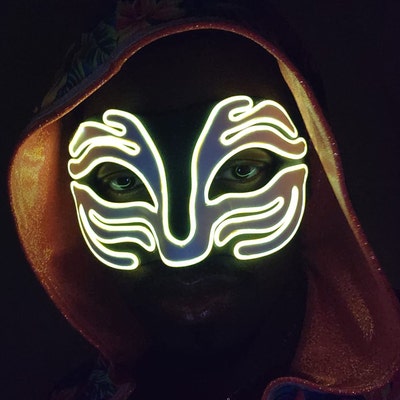 The Fox Custom Hand Made Neon EL Wire Mask,outfit,masquerade,edc,rave ...