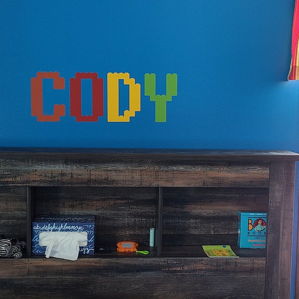 Building Blocks Personalized Name Wall Decals Stickers Custom Kids ...
