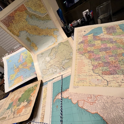 Map Themed Paper Pack, Ephemera, Art Supplies - Etsy