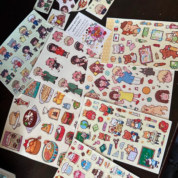Cute Mascots Journaling Sticker Sheets - Etsy