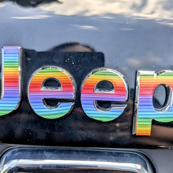 Jeep Emblem Overlay Decals - Rainbow - Etsy
