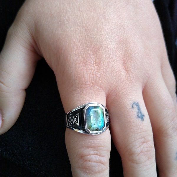 Sigil of Lucifer Ring,labadorite Ring,lucifer Series Sterling Silver ...