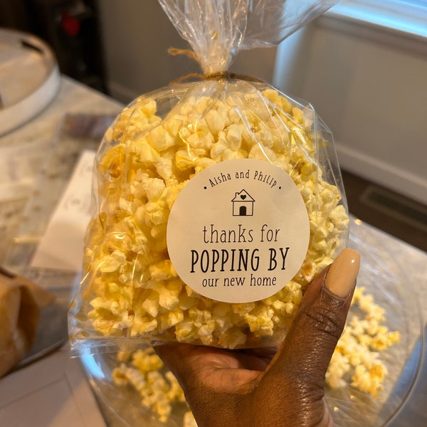 Thanks for Popping By, Housewarming Party Favors, Personalized Popcorn ...