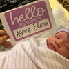 Hello My Name Is... Sign: Newborn Baby Photo Prop, Birth Announcment ...