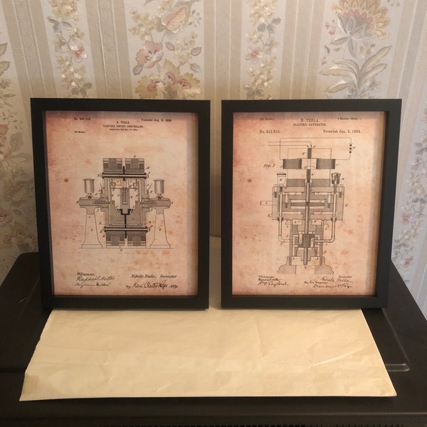 Nikola Tesla Electrical Engineering Patent Blueprints - Wall Art Decor ...