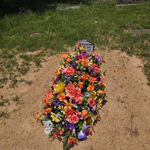 Blue Rose Cemetery Saddle, Sons Headstone Flowers Grave Saddle Father ...